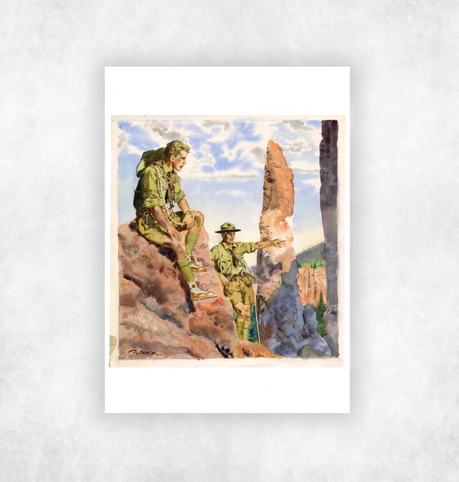 ZB 0043 - Z. Burian: Časopisecká obálka (Skauti ve skalách, 1970 ...