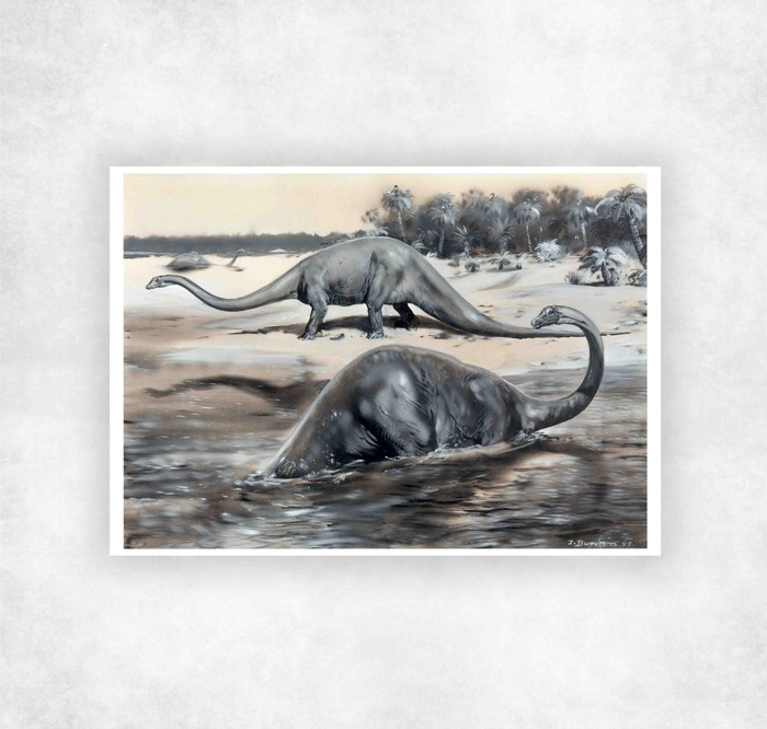 ZB 0060 - Z.Burian : Obraz Diplodocus carnegii 1941 :: HARdNIX | Dejte ...